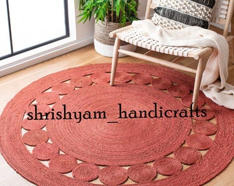 Indian Braided Floor Jute Rug, Natural Jute Rug. Natural Rug. Jute ...