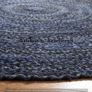 4 Feet Round Antique Braided Round Rug, Meditation Mat, Mandala Rug ...