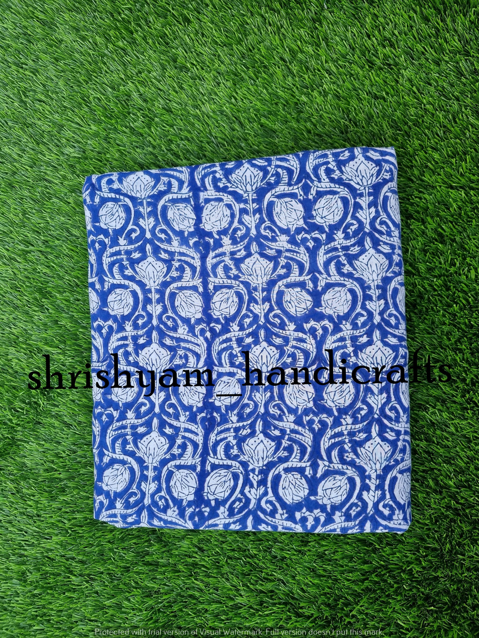 Sanganeri Hand Block Indian Blue Color Fabric 100% Cotton - Etsy