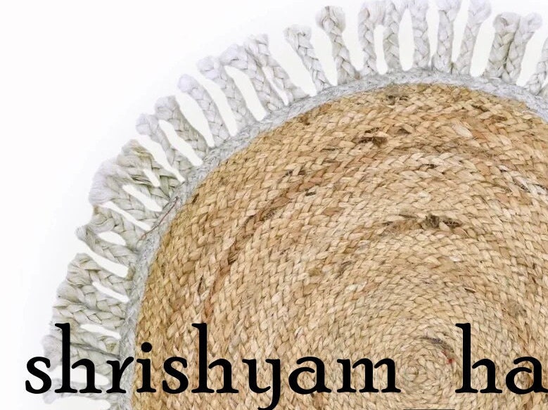 Natural Jute Hand Braided Bohemian Jute Rug Custom Size - Etsy