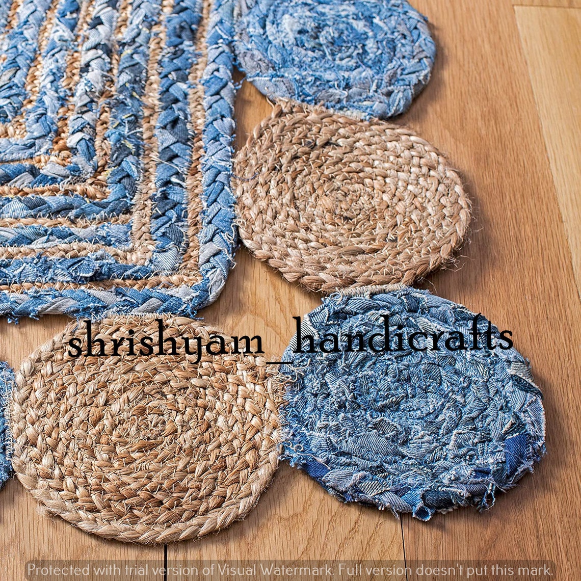 Rug Jute Natural Rectangle Braided Floor Mat Handmade - Etsy