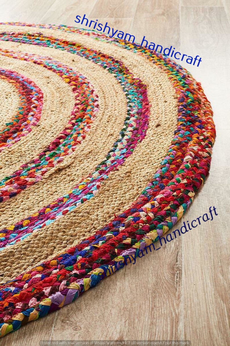 Reversible Round Braided Rug Cotton Chindi Yoga Meditation Mat - Etsy UK