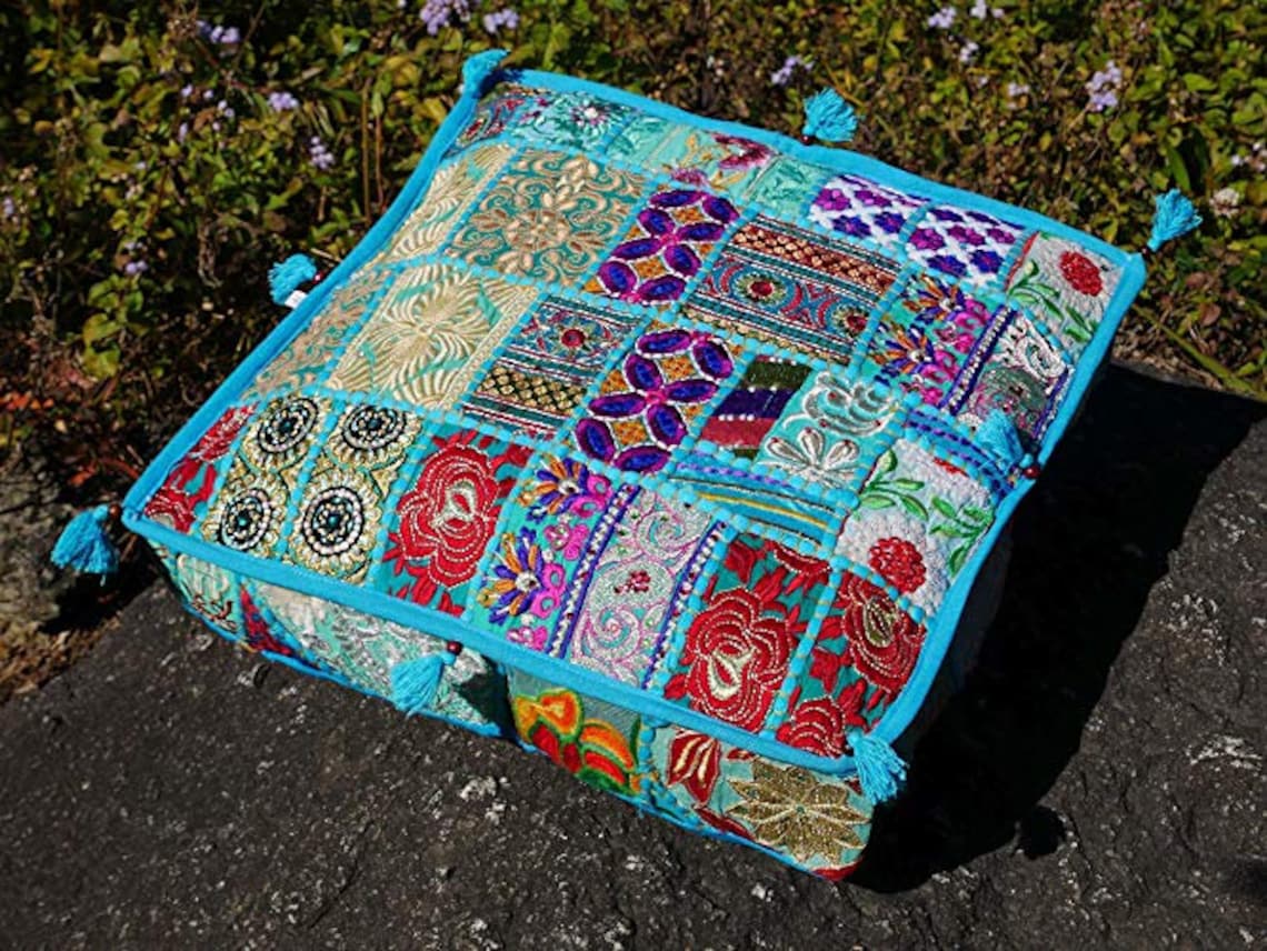 Large Floor Cushion Cover Floor Seating Indian Cushion Square - Etsy