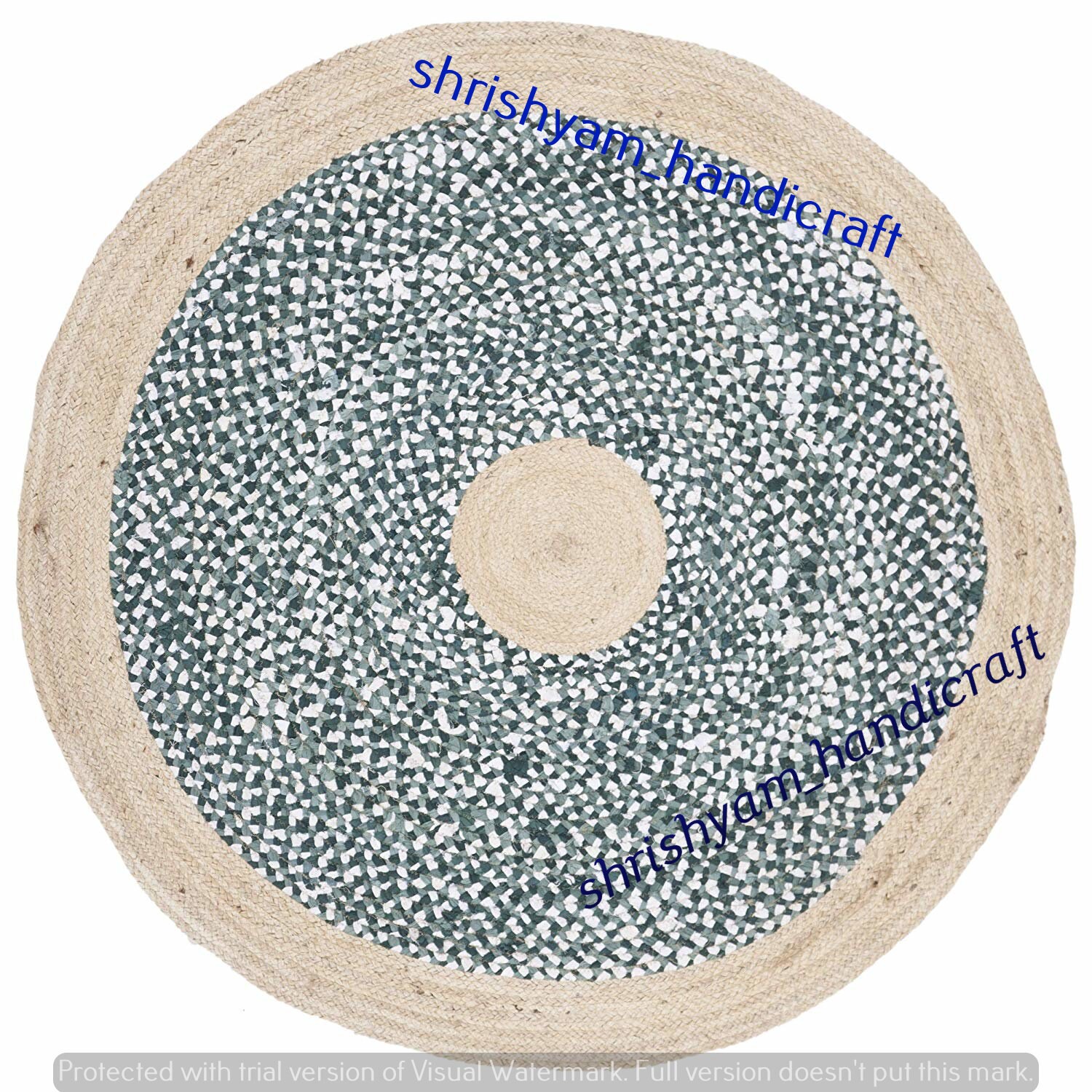 Hand Braided Bohemian Jute Area Rug Round Rag Rug Home Decor - Etsy UK