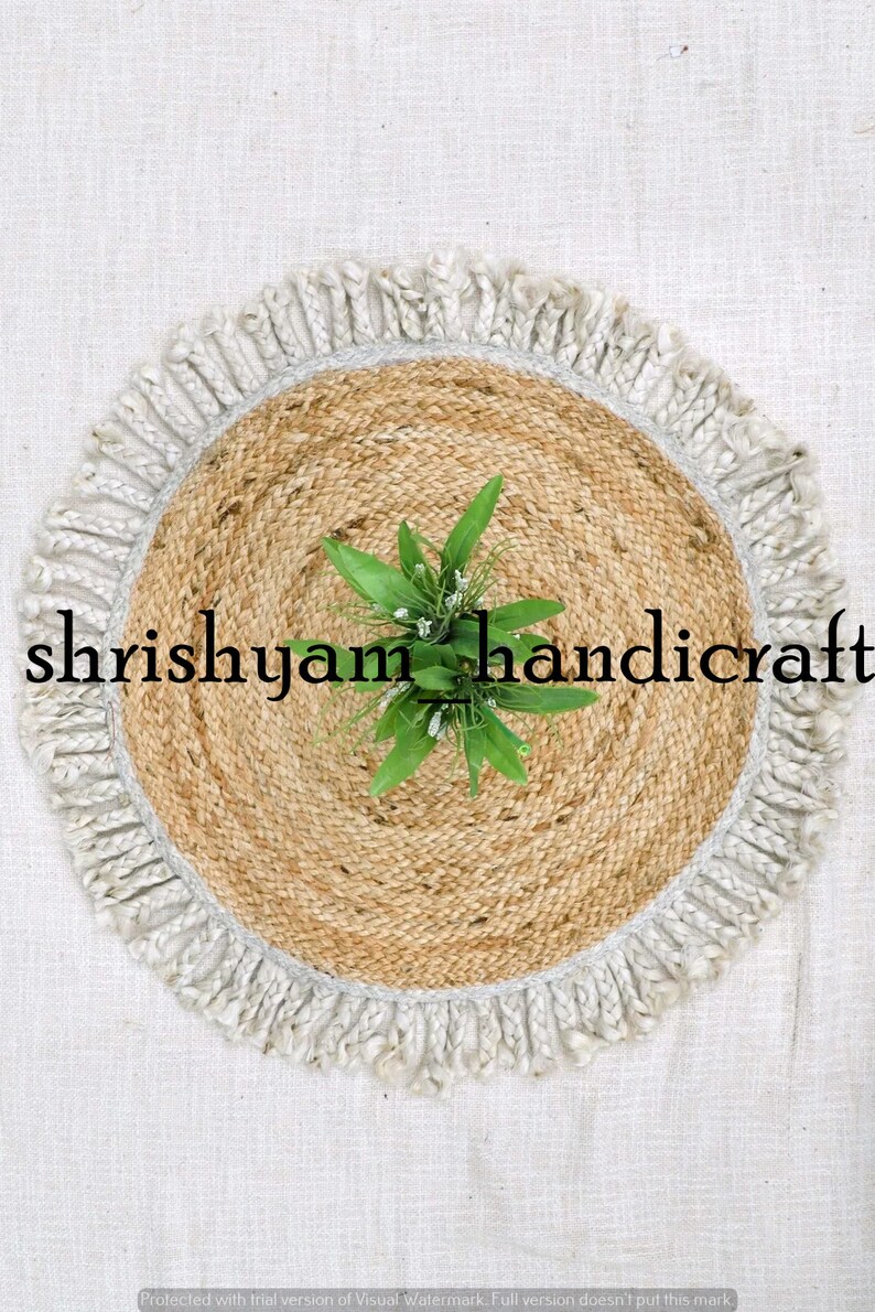 Natural Jute Hand Braided Bohemian Jute Rug Custom Size - Etsy