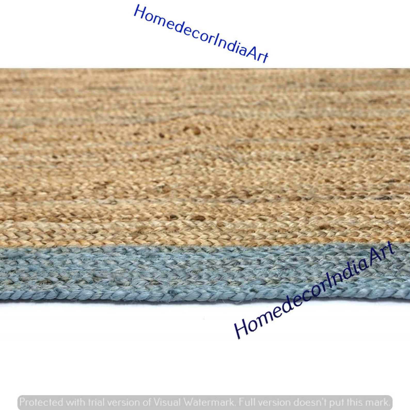 Handmade Multi Color Natural Jute Rectangle Rug Indian - Etsy