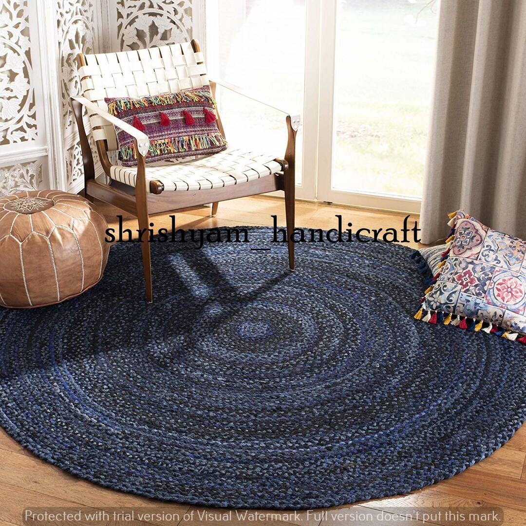Large Size 5 Feet Round Braided Rug Carpet Bohemian Colorful - Etsy