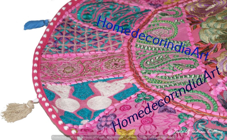 Round Vintage Hippie 32 Cushion Cover Bohemian Home - Etsy