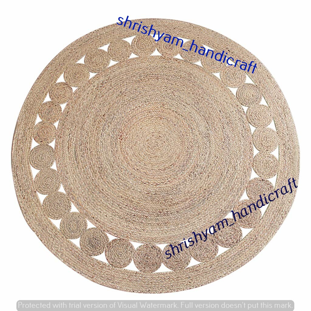 Braided Bohemian Jute Area Rug Round Rag Rug Home Decor Rugs - Etsy