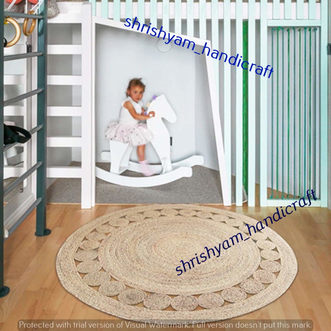 Braided Bohemian Jute Area Rug Round Rag Rug Home Decor Rugs - Etsy