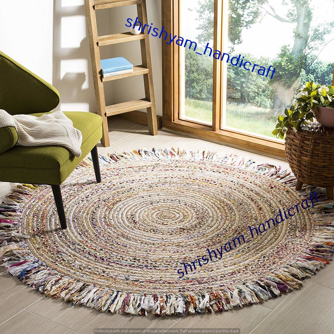 Indian Braided Area Rug Bohemian Rag Rug Jute and Cotton Home - Etsy