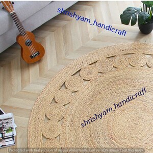 Braided Bohemian Jute Area Rug Round Rag Rug Home Decor Rugs Circle ...