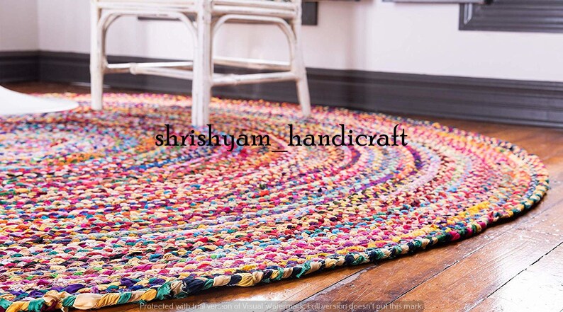 Handmade Braided Area Rug Cotton Rug Chindi Reversible Rug | Etsy