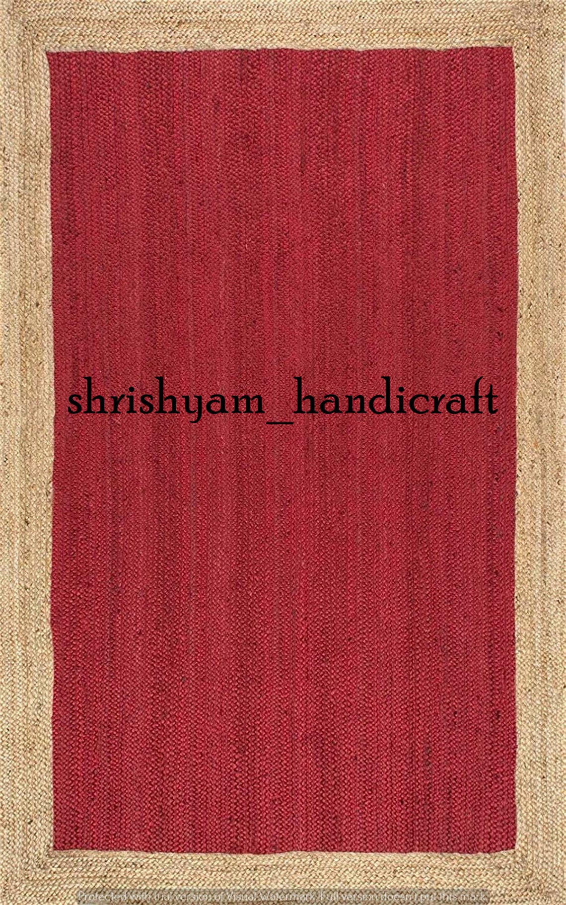 Bohemian Natural Jute Rug Braided Floor Rectangle Jute Rug - Etsy India