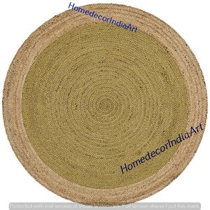 Braided Rag Rug Round Floor Rug Handmade Jute Rug Indian Natural Jute ...