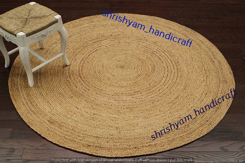 RUG RAG Braided Jute Round Rug Meditation Mat Mandala Rug | Etsy
