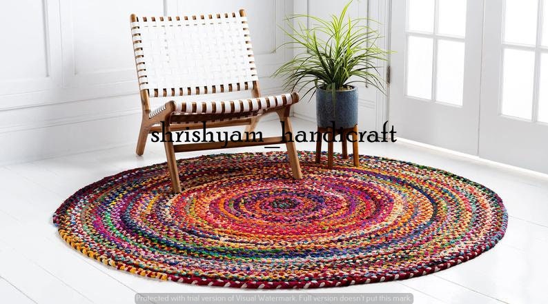 Handmade Braided Area Rug Cotton Rug Chindi Reversible Rug | Etsy