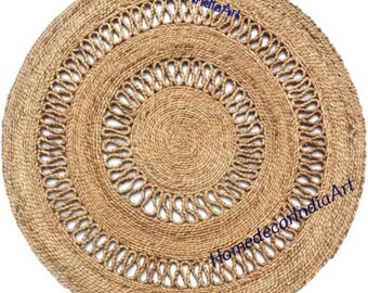 Buy RUG RAG Braided Jute Round Rug, Meditation Mat, Mandala Rug ...