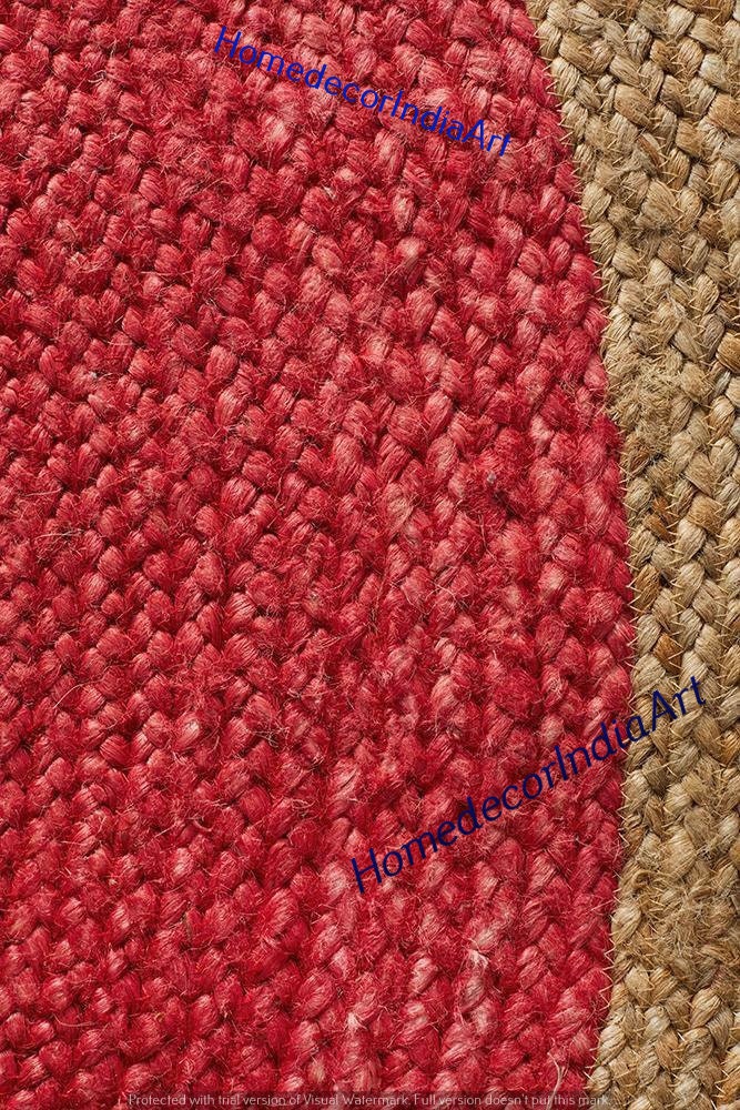 Red & Beige Braided RAG RUG Braided Carpet Rug Meditation - Etsy
