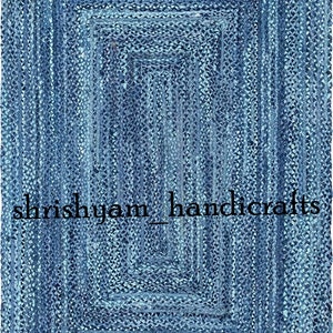 Bohemian Hand Braided Blue & Turquoise Color Cotton Chindi Area Rug ...