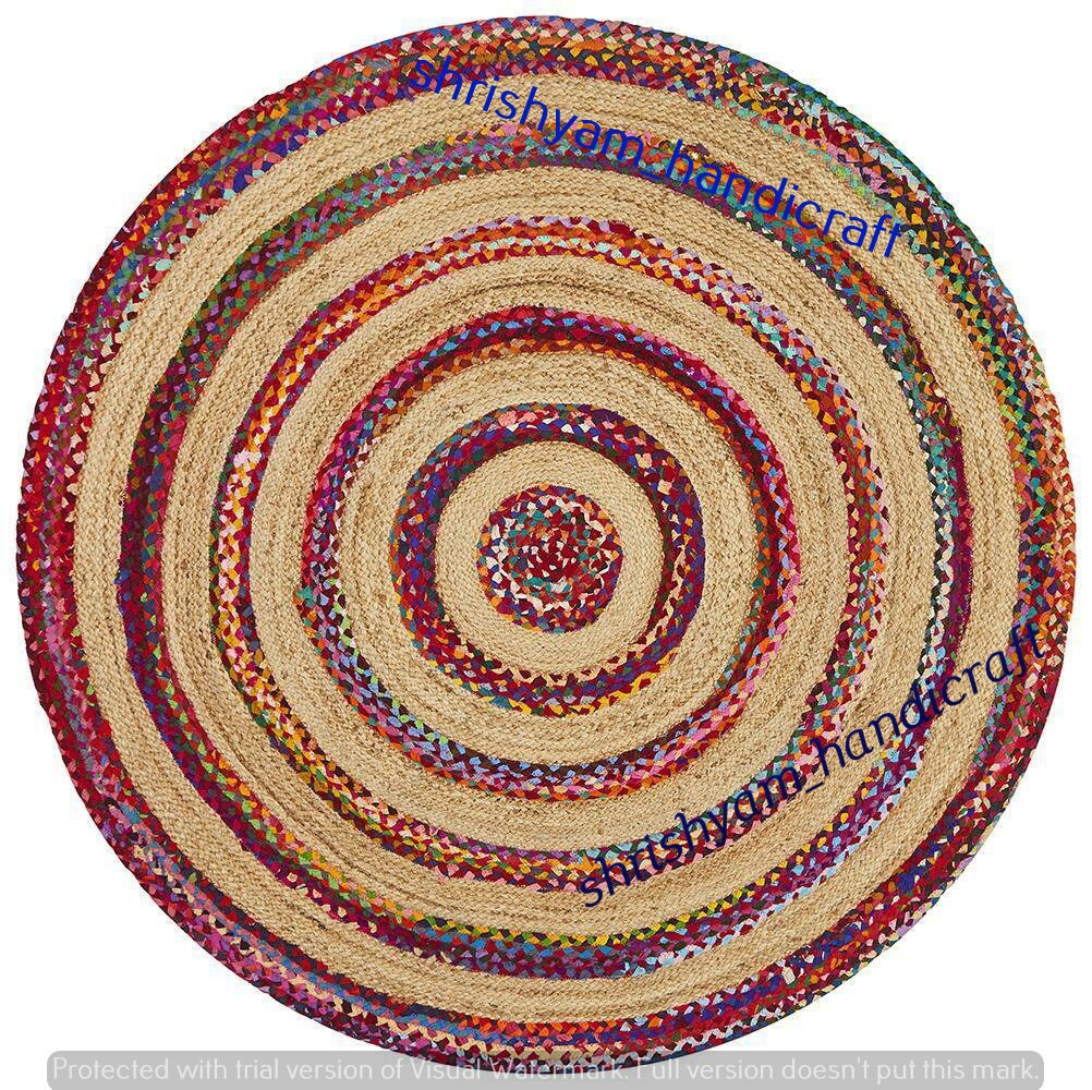 Reversible Round Braided Rug Cotton Chindi Yoga Meditation Mat - Etsy UK