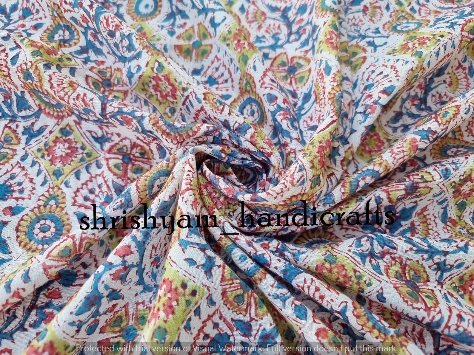 By Yard Indian Hand Block Print Fabric Handmade Floral Block | Etsy