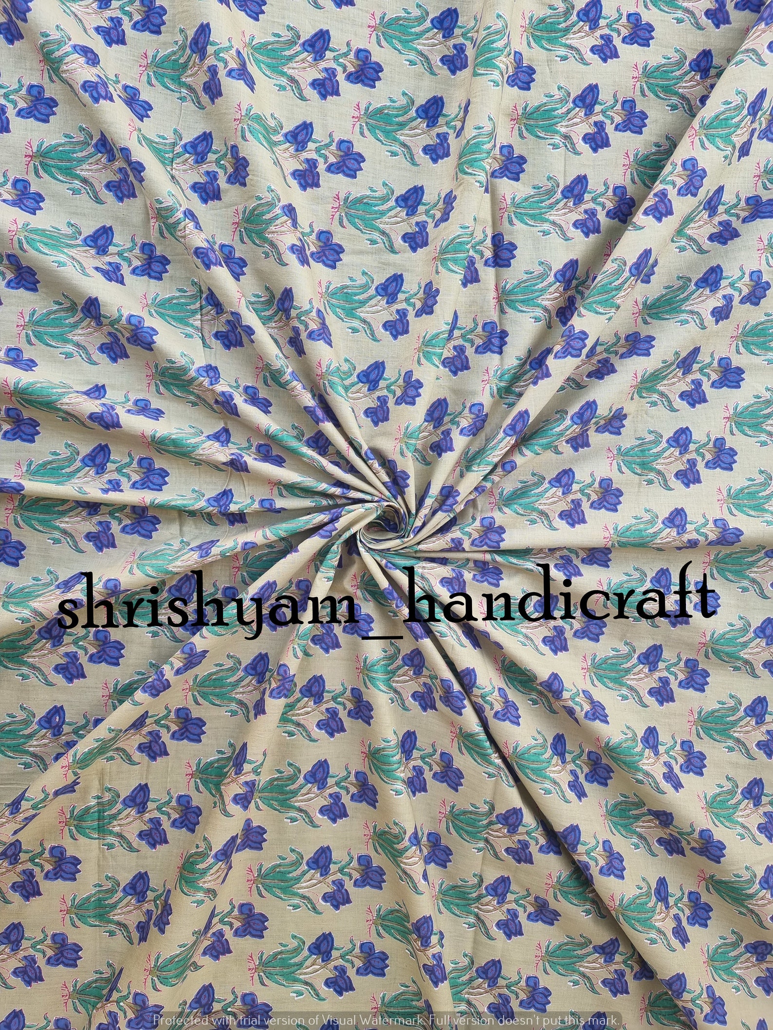 Hand Dyed Print Cotton Fabric Block Print Fabric Dress - Etsy