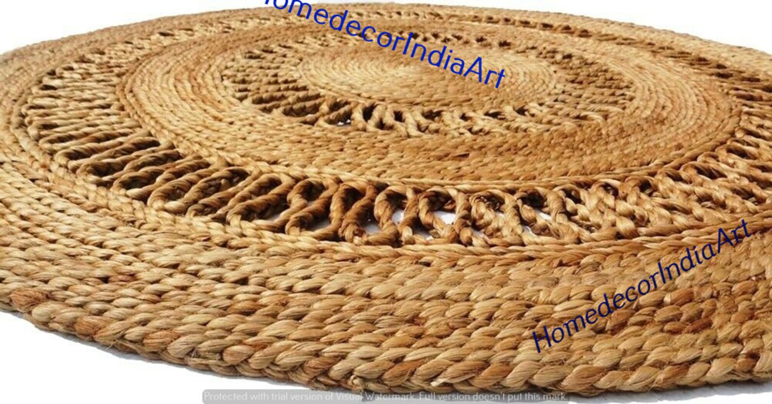 Handmade Indian Braided Floor Rug Beautiful Vintage | Etsy