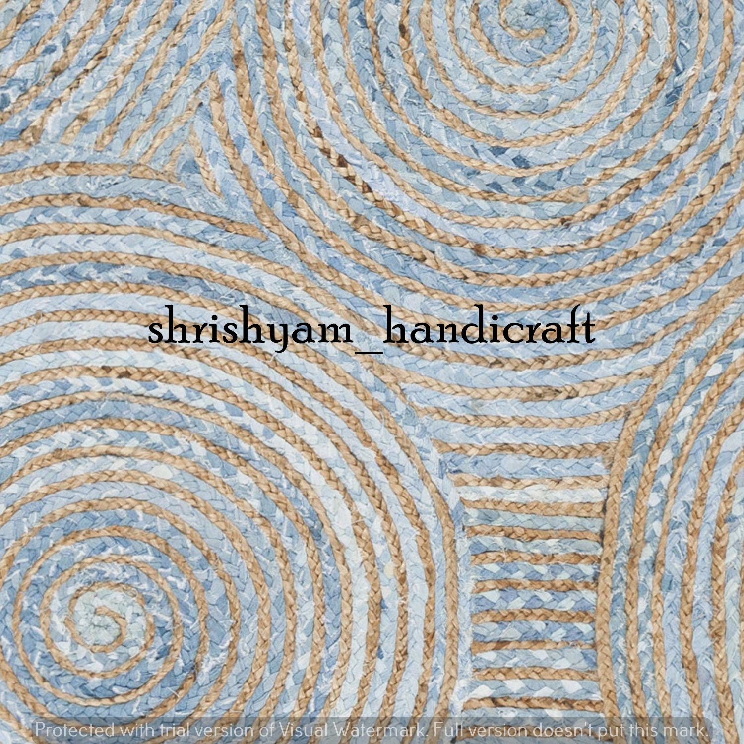 Rug Jute Natural Rectangle Braided Floor Mat Handmade | Etsy