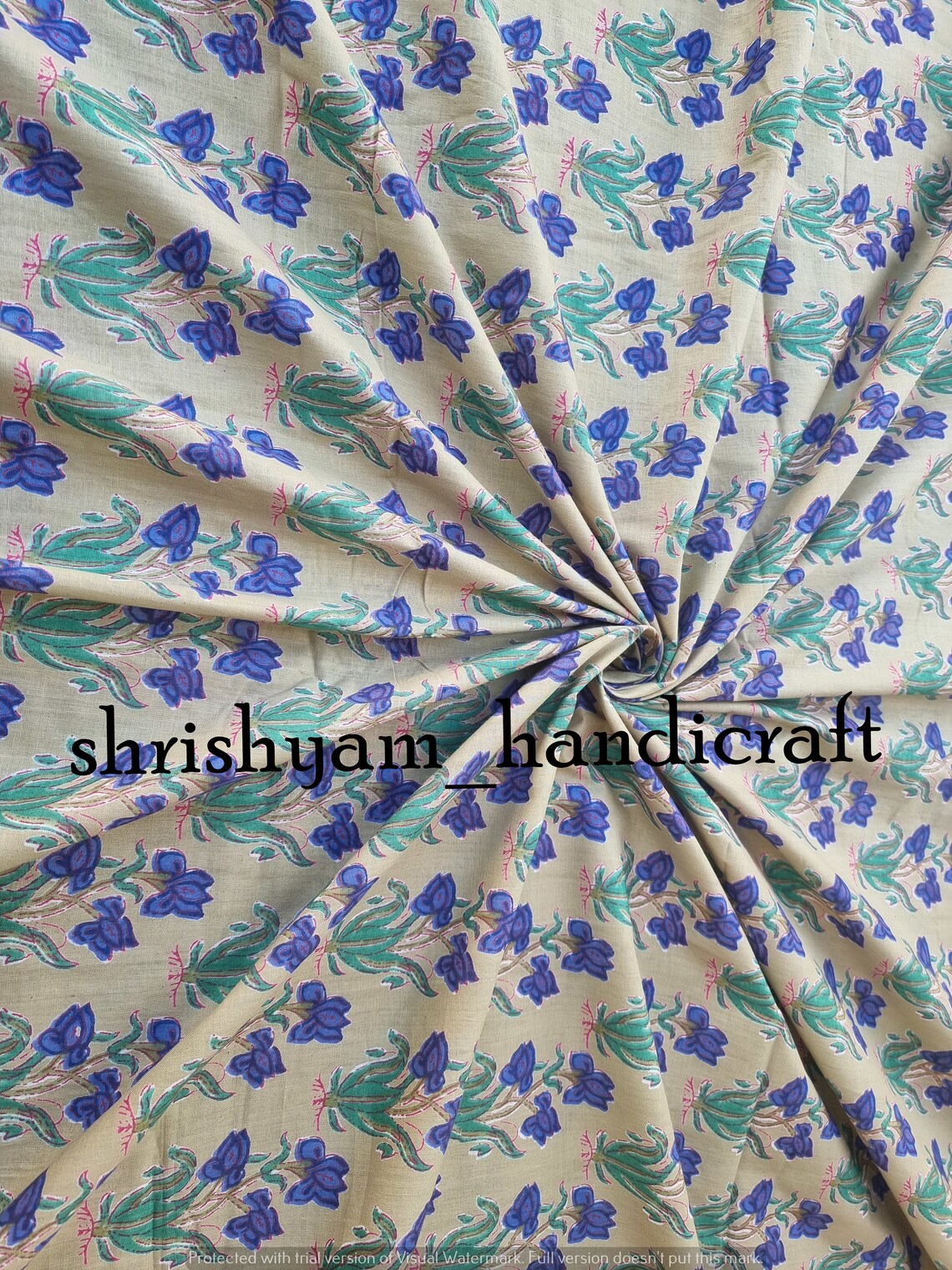 Hand Dyed Print Cotton Fabric Block Print Fabric Dress - Etsy