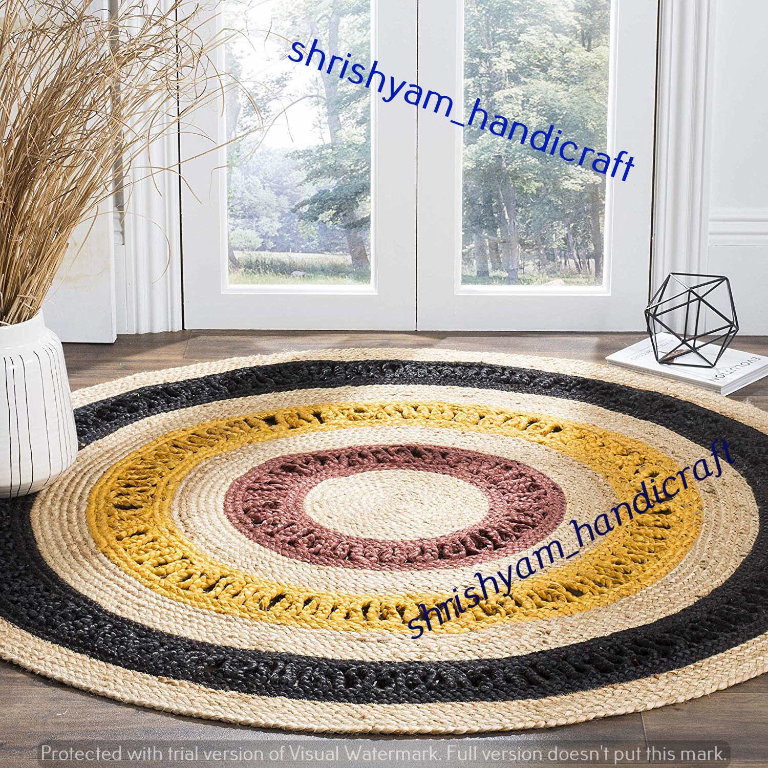 Multi Color Hand Braided Bohemian Jut Area Rug Home Decor Rugs - Etsy