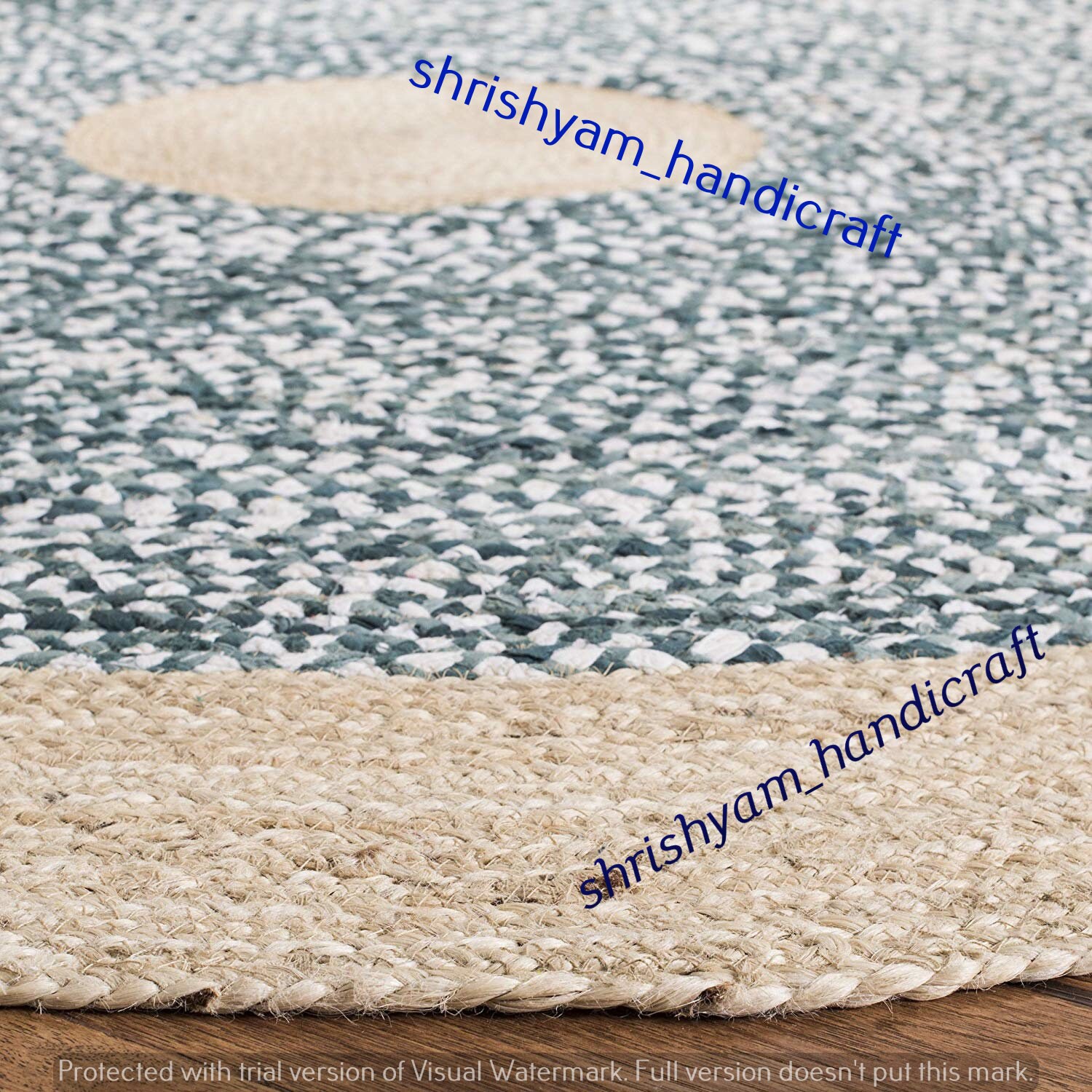 Hand Braided Bohemian Jute Area Rug Round Rag Rug Home Decor - Etsy UK