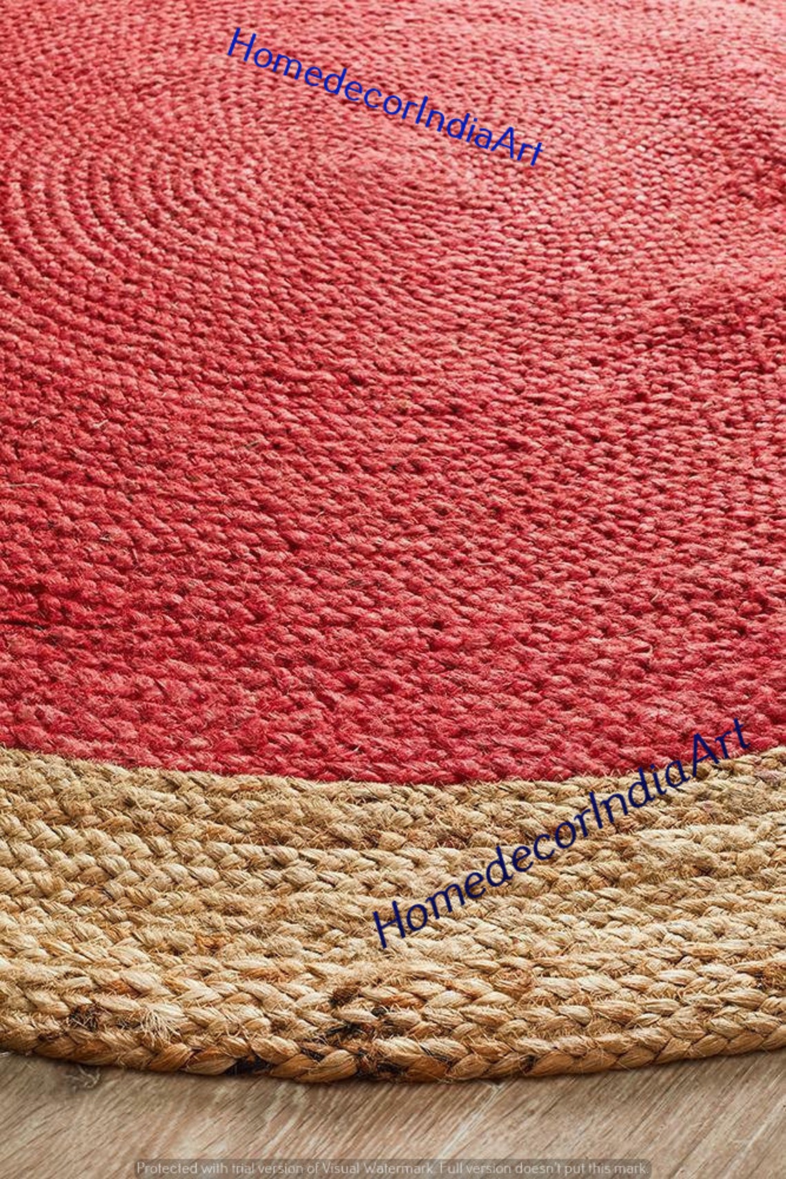 Red & Beige Braided RAG RUG Braided Carpet Rug Meditation - Etsy