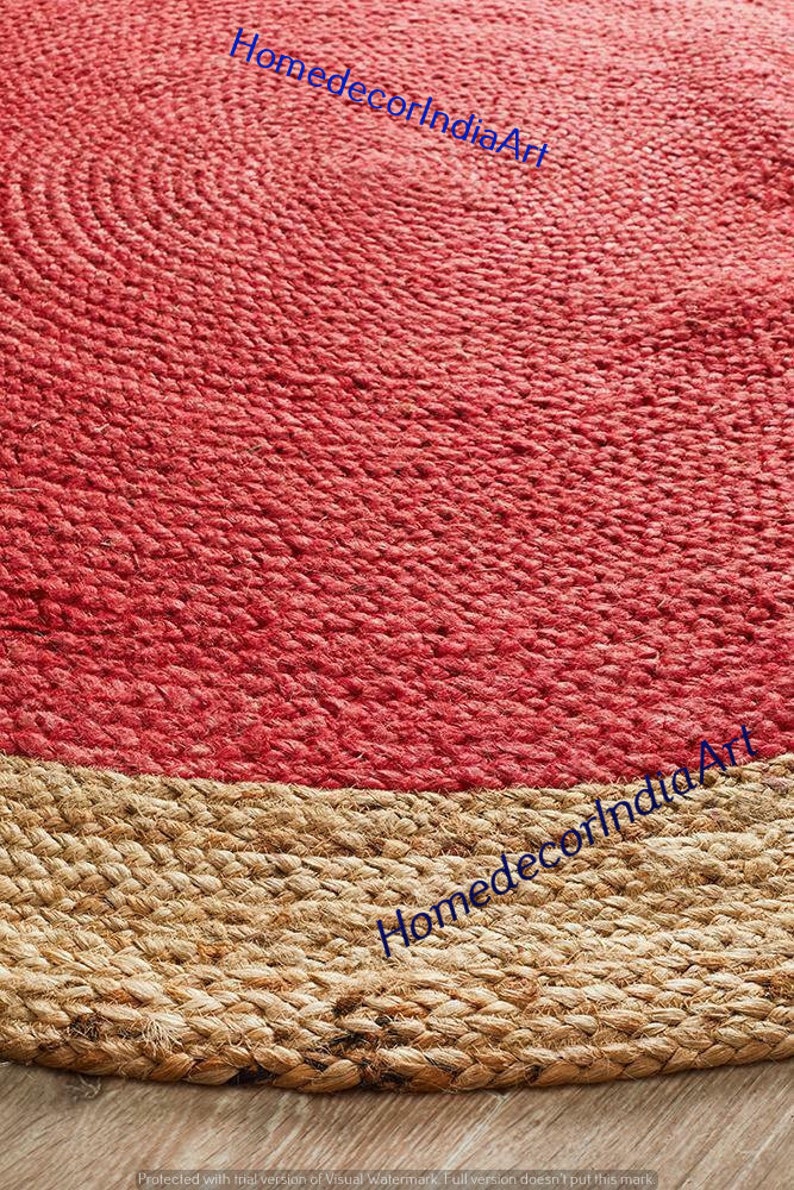 Red & Beige Braided RAG RUG Braided Carpet Rug Meditation - Etsy
