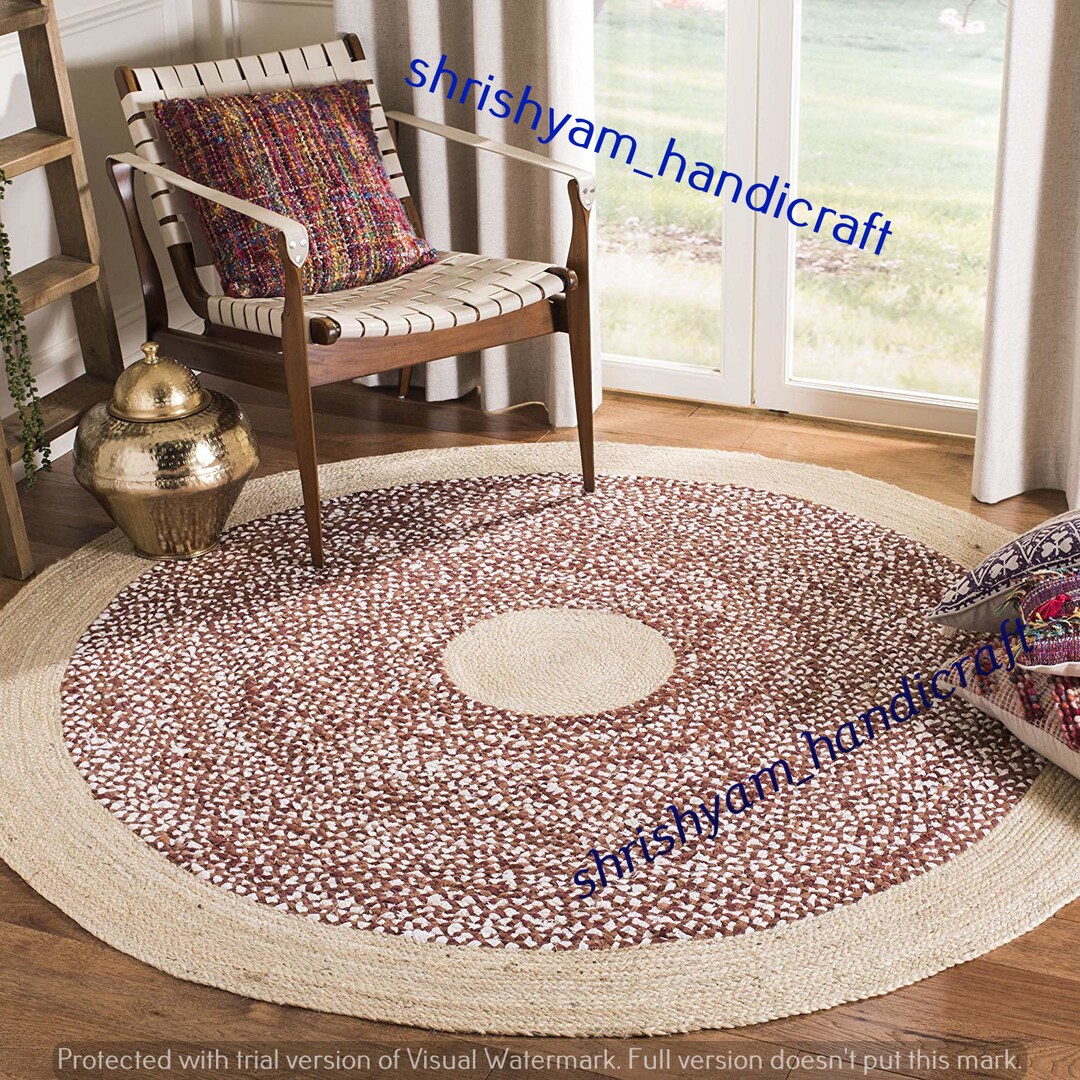 Bohemian Decor Indian Braided Jute Round Rug Home Decor Rug RAG RUG ...