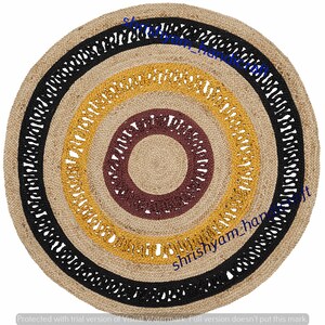 Multi Color Hand Braided Bohemian Jut Area Rug Home Decor Rugs Bohemian ...