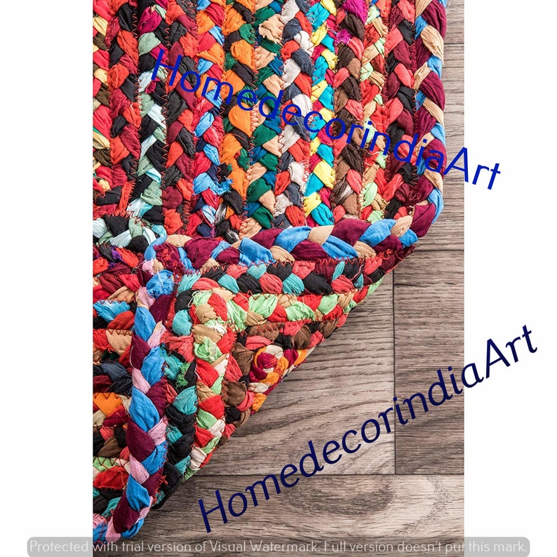 2x10 Feet Cotton Rug Runner RAG RUG braided runner rug | Etsy