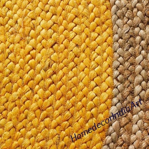 Buy Yellow & Beige Colour Round Braided Rag Rugs, Indian Home ...