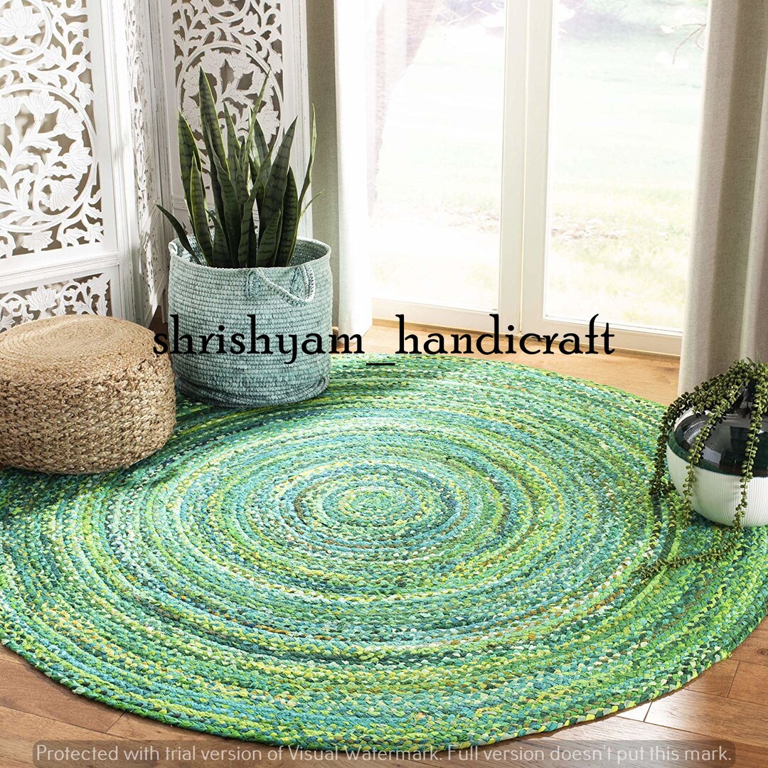 Indian Hand Braided Bohemian Cotton Chindi Area Rug Multi Color Home ...