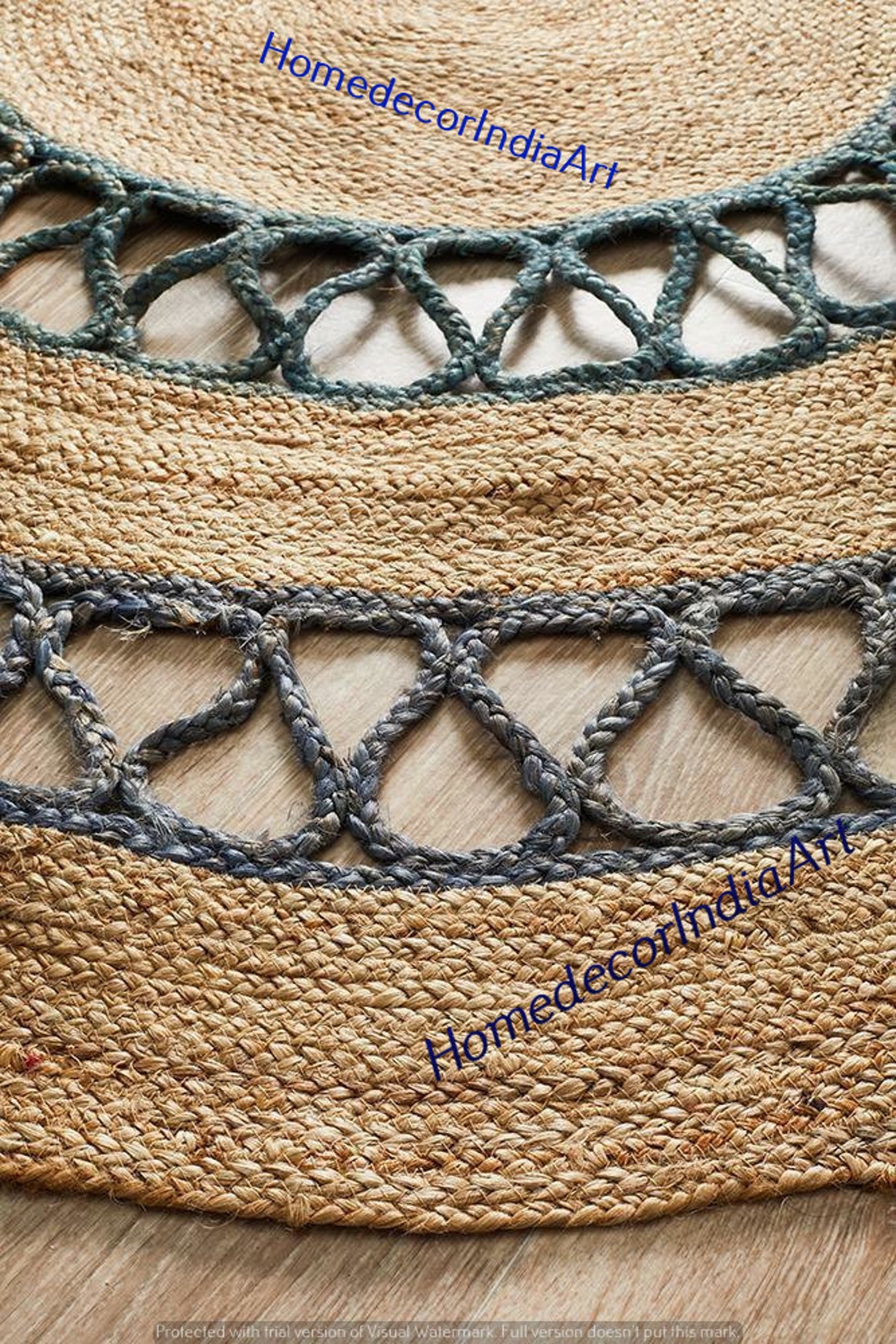 RUG RAG Braided Jute Round Rug Meditation Mat Mandala Rug | Etsy UK