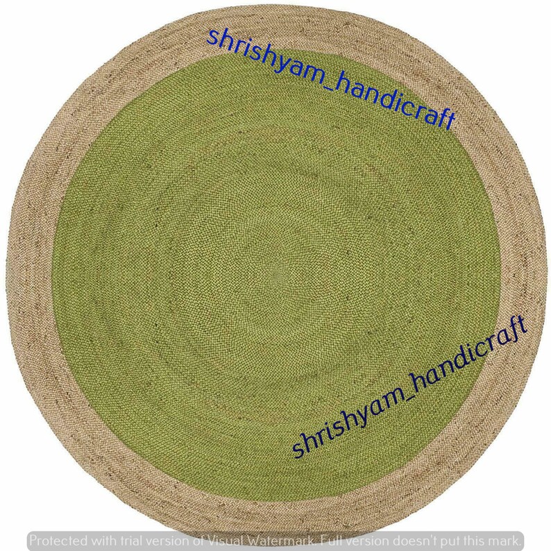 Green and Beige RUG Braided Round Rug Meditation Mat - Etsy