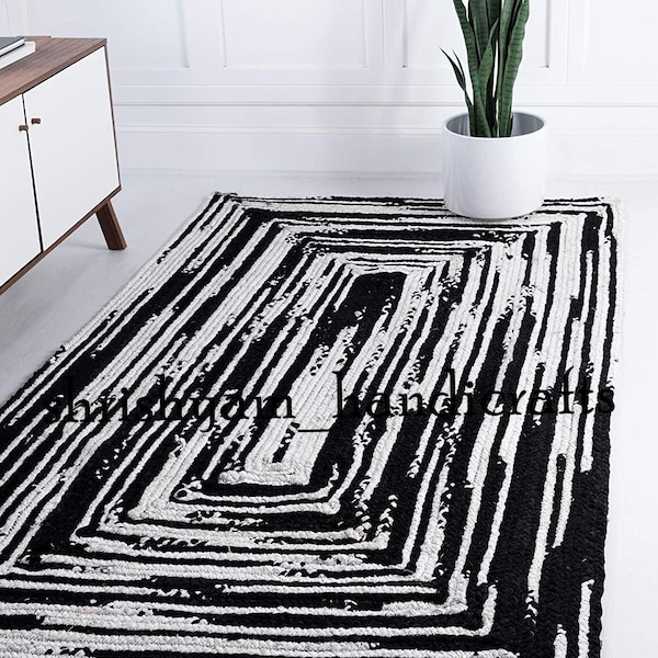 Black and White Rug - Etsy