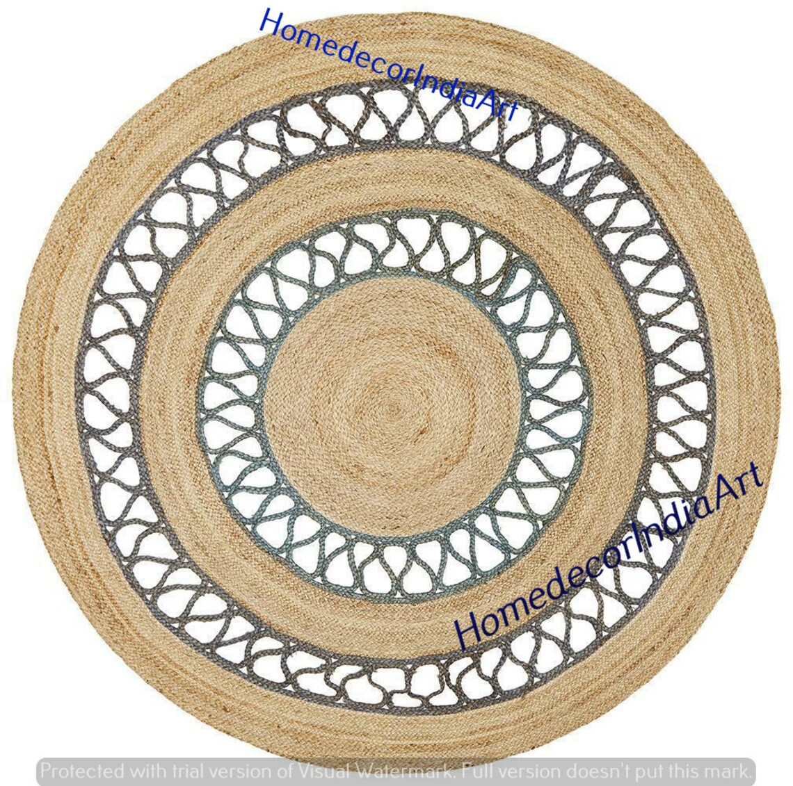 RUG RAG Braided Jute Round Rug Meditation Mat Mandala Rug - Etsy India