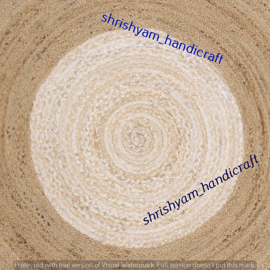 Floor and Kitchen Round Rag Rug Handwoven Natural White and - Etsy