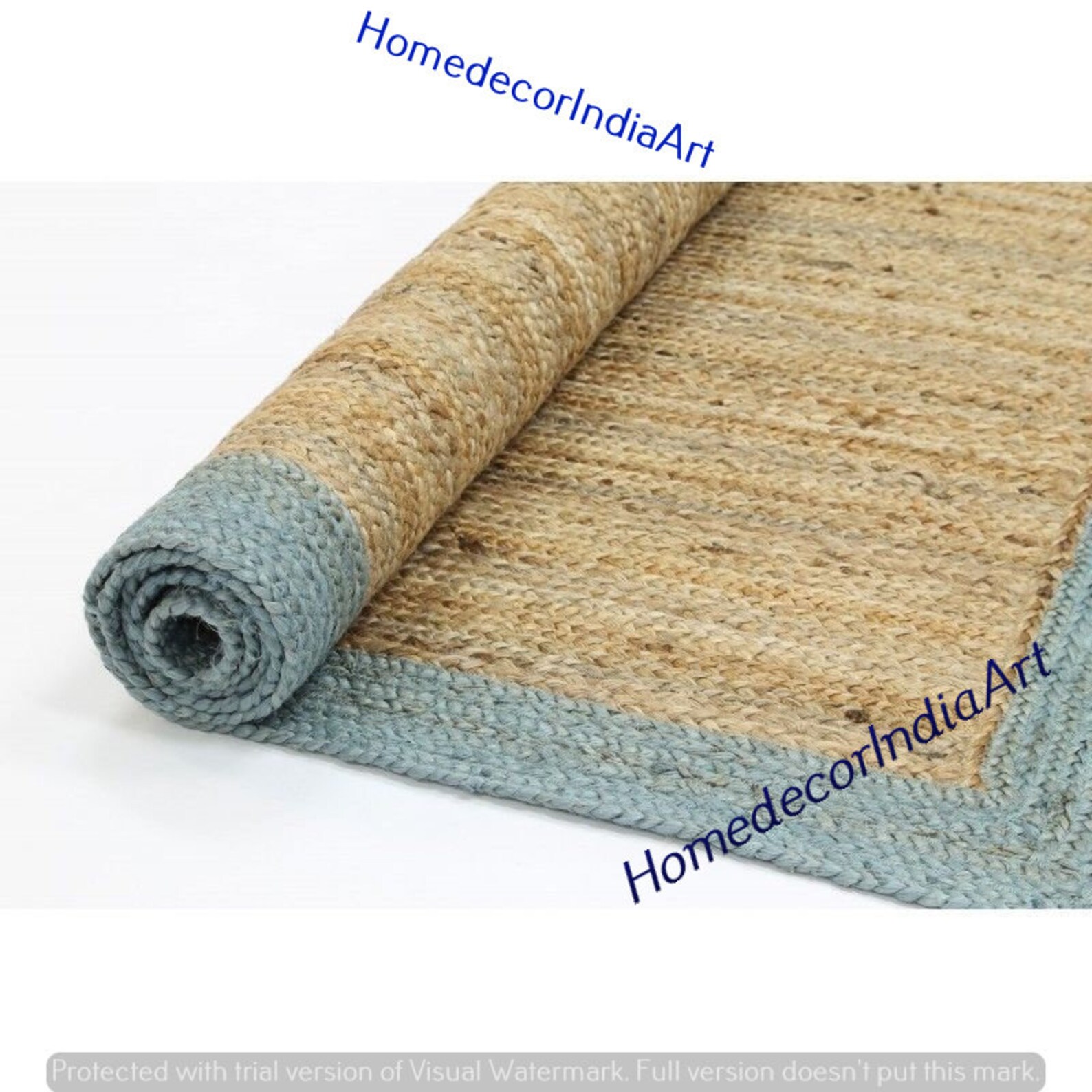 Handmade Multi Color Natural Jute Rectangle Rug Indian - Etsy