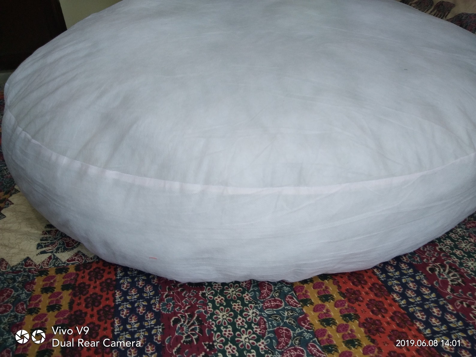 Indian Handmade Large Round Floor Pillow Multi Color Floral - Etsy