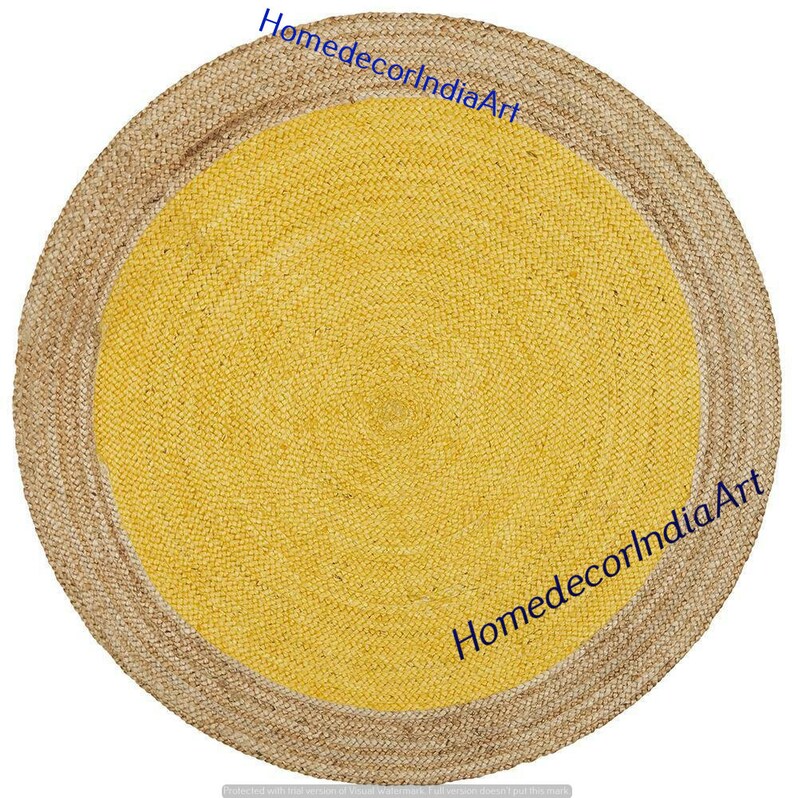 Yellow & Beige Colour Round Braided Rag Rugs Indian Home - Etsy India