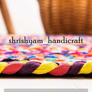 Buy Handmade Braided Area Rug, Cotton Rug, Chindi Reversible Rug ...