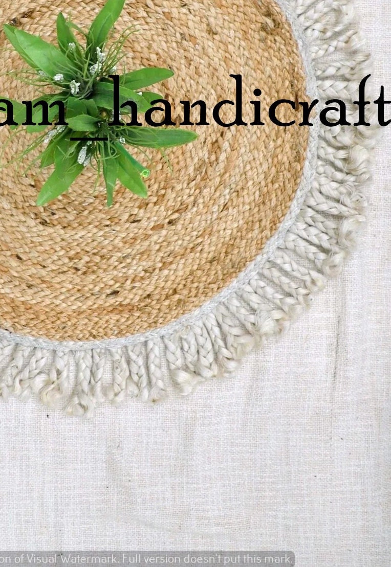 Natural Jute Hand Braided Bohemian Jute Rug Custom Size - Etsy