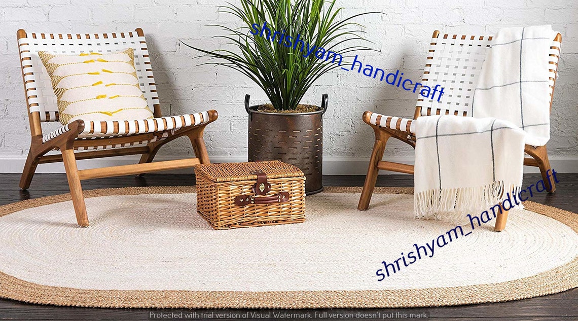 Indian Braided Jute Oval Shape Rug Bohemian Hand Braid Jute | Etsy